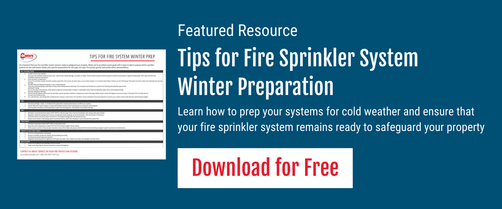 Tips for Fire System Winter Prep